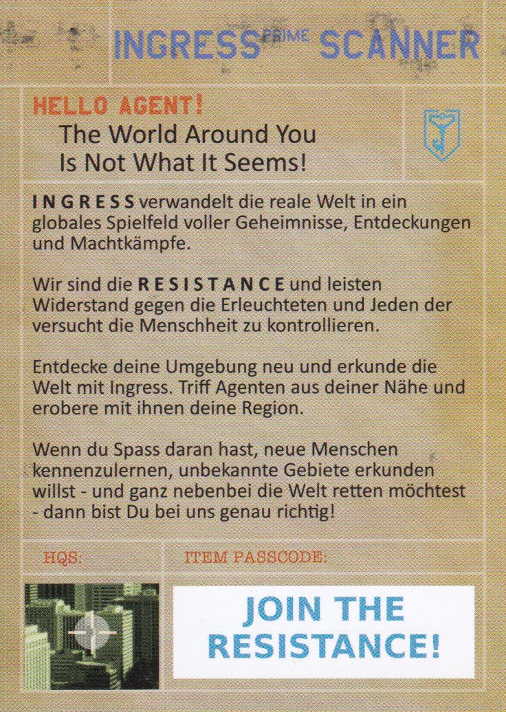 Ingress Prime Scanner - Ingress Swag